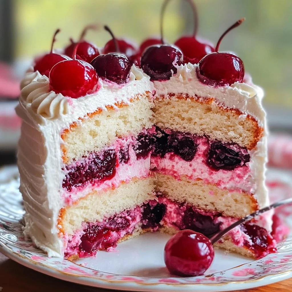 Cherry Layer Cake with Cherry Cream Cheese Frosting